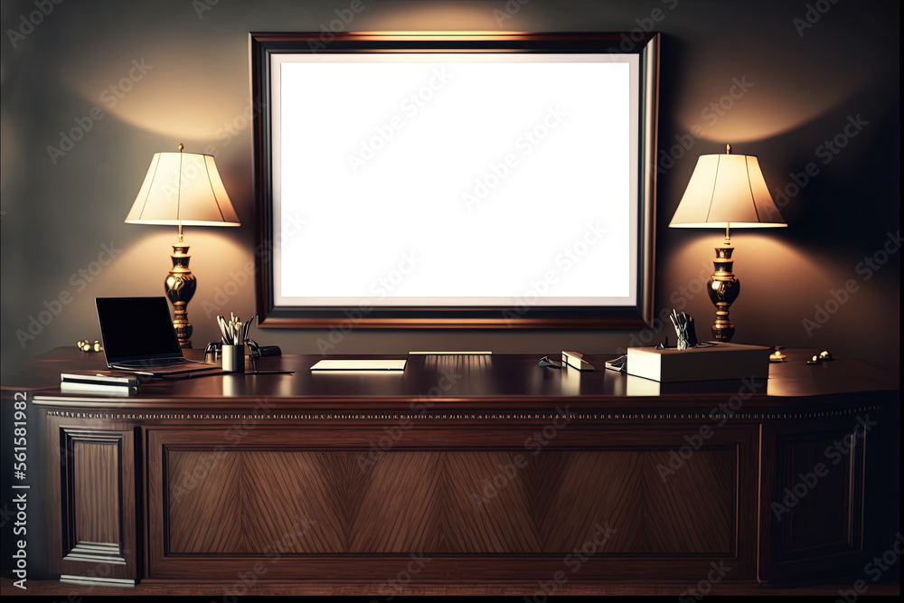 Empty frame on office wall diploma degree certificate credentials image ...