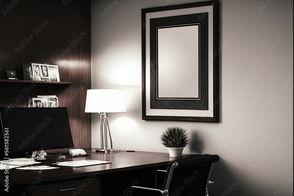 Empty frame on office wall diploma degree certificate credentials image ...