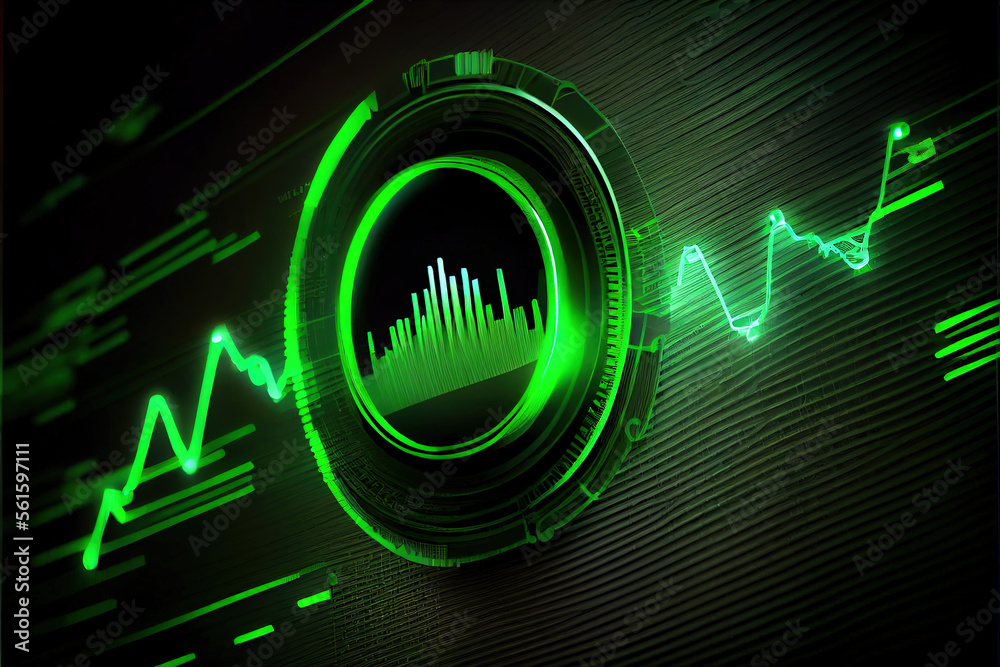Green money business graph finance chart diagram on economy, generative ...