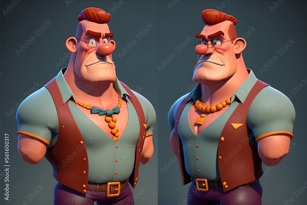 Cartoon characters, Graphics, Design, Illustration, 3D, Concept Stock ...