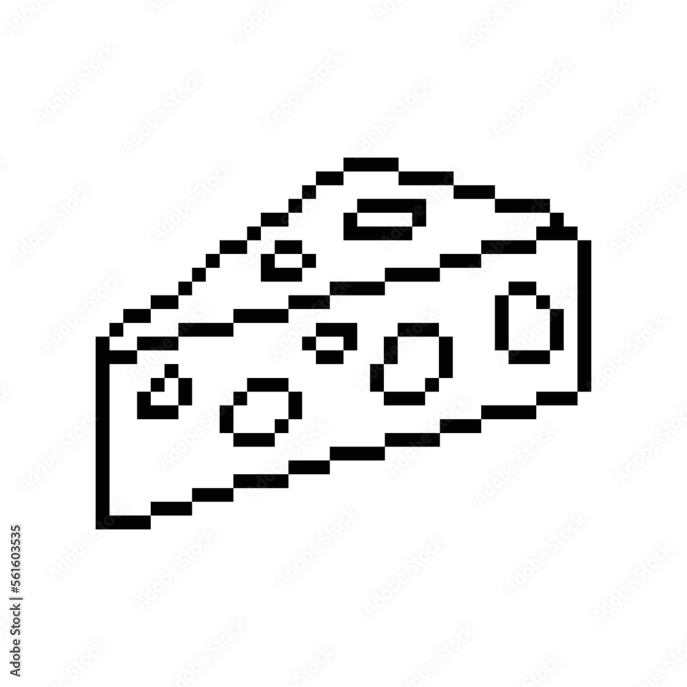 cheese icon 8 bit, pixel art food icon for game logo. Stock Vector ...
