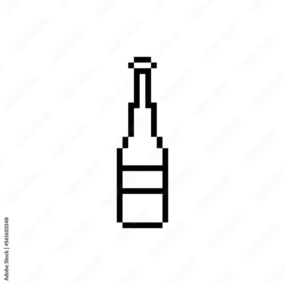 pixel beer bottle icon vector vector pixel art element for 8 bit game ...