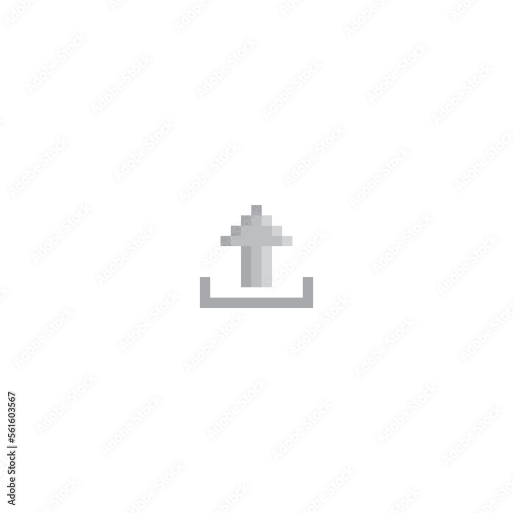 upload and download pixel art icon vector 8 bit game cloud sign Stock ...