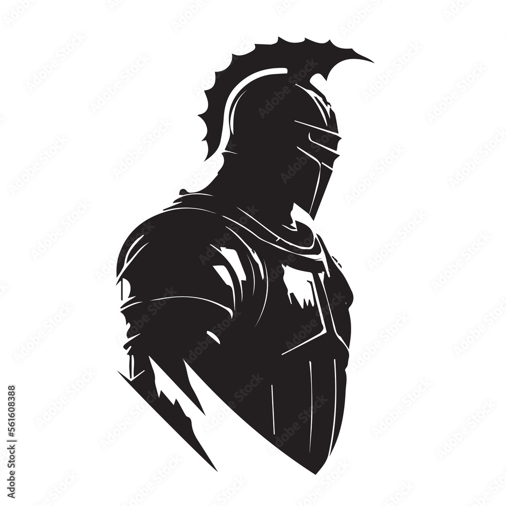 Medieval knight in armor, vector logo. Simple clean modern icon of a ...