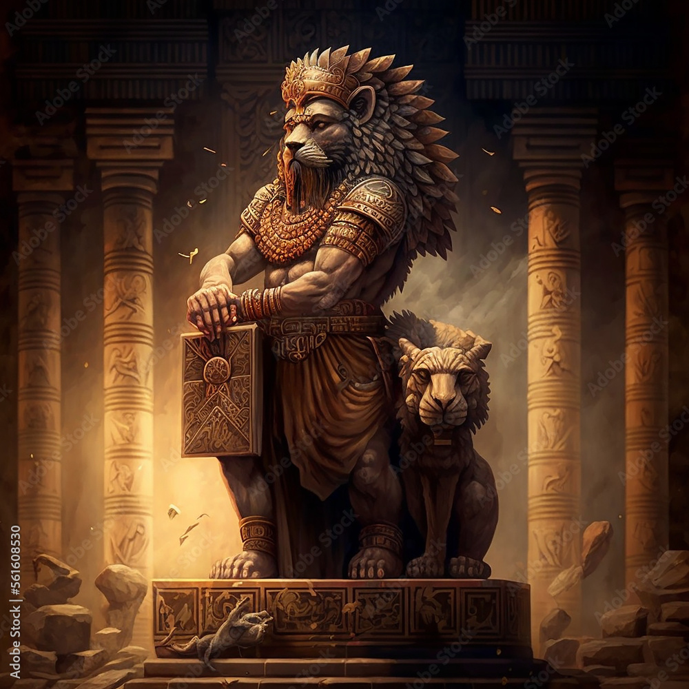 Stock-illustrationen Ancient Sumerian mythology. Gula,ancient Sumerian ...