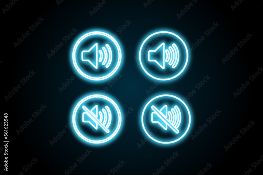 Sound volume set of icons. audio icons or symbols. speaker icon set ...