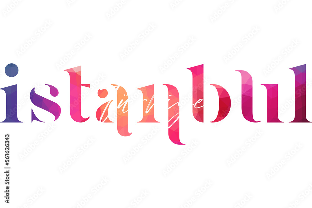 Istanbul City Typography in Golden letters, tourism related items, gift ...