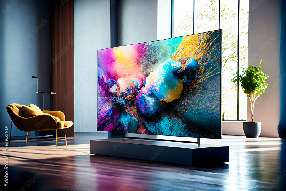 Big Tv In A Living Room. Elegant living room with big tv screen ...