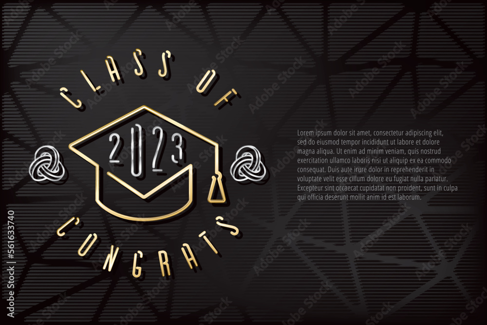 Class of 2023 Gold and Silver Style Square Academic Graduation Cap ...