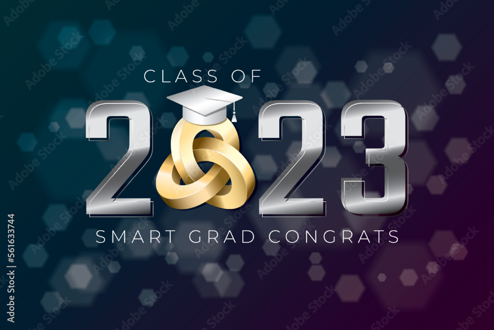 Class of 2023 Silver Metallic Numerals Logo with Triple Mobius Loop ...