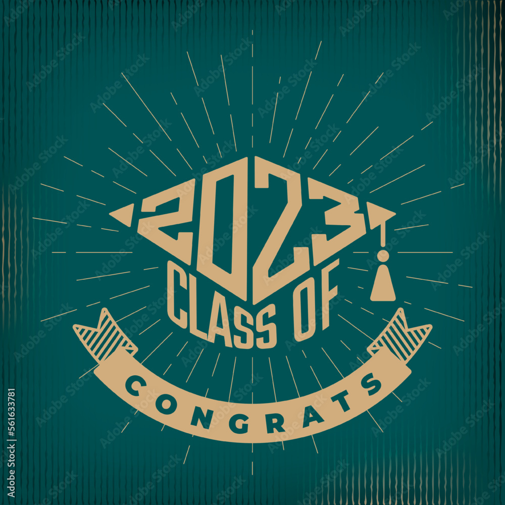 Vetor de Class of 2023 Square Academic Graduation Cap Sign Inverted ...