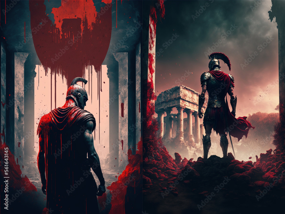 Stoic Roman Soldier warrior gladiator victorious in battle poster ...