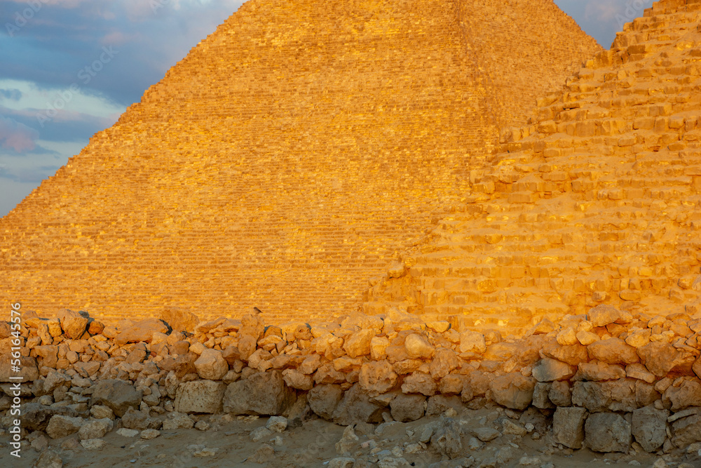 Part of pyramid of Khafre or of Chephren and Great Pyramid of Giza ... Part of pyramid of Khafre or of Chephren and Great Pyramid of Giza ...