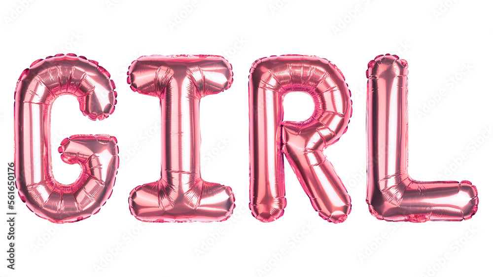 GIRL. Word Girl. Pink foil helium balloon. Balloons decoration for ...