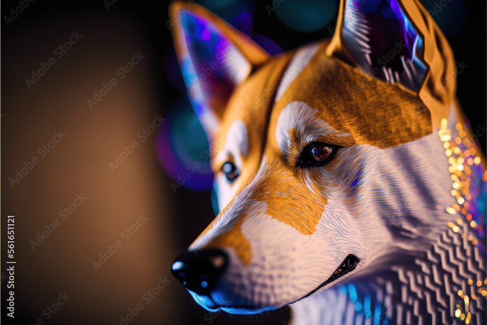 Menacing futuristic AI Dog Animal Robot, glowing elements, scary ...