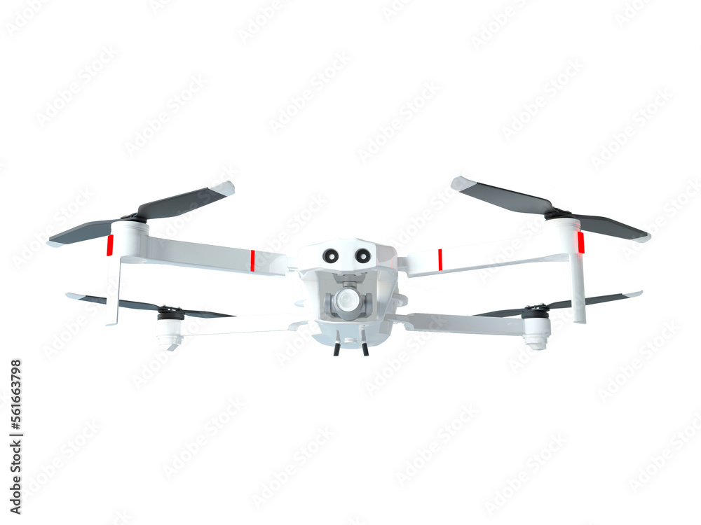 Remote control air drone. Dron flying with small action video camera ...