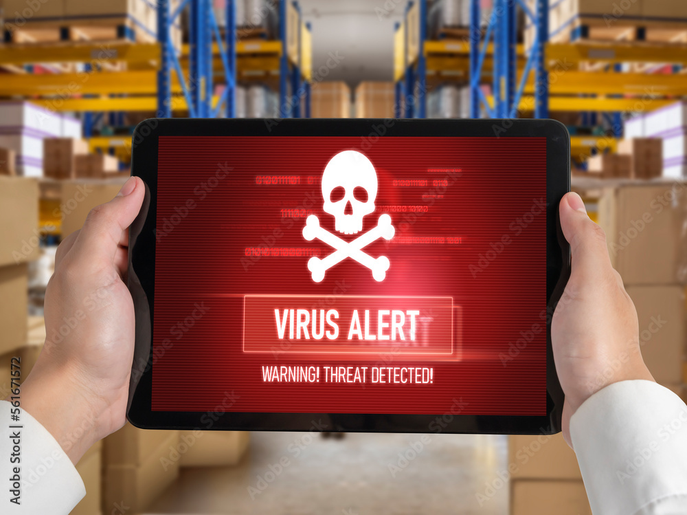 Virus warning alert on computer screen detected modish cyber threat ...