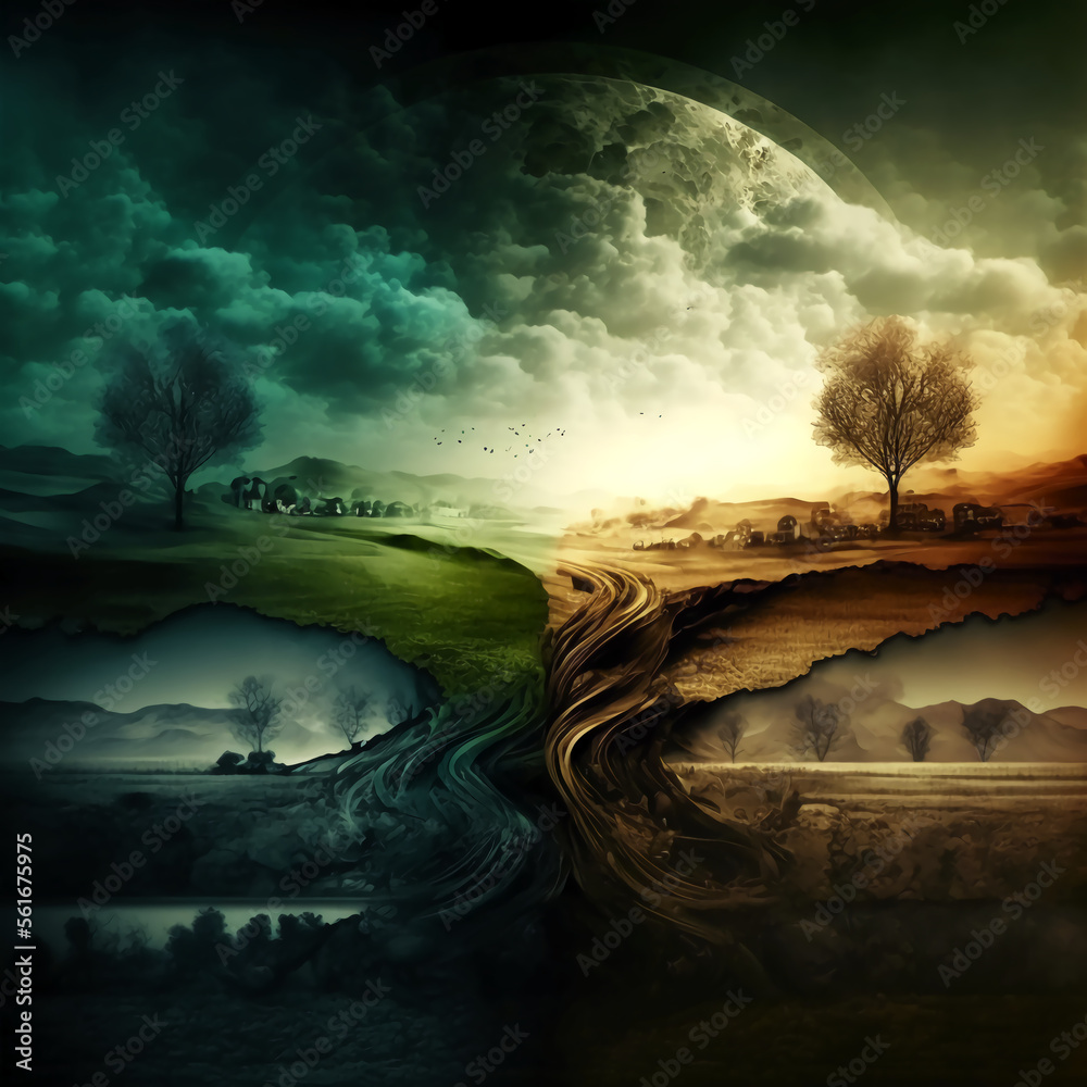 Save earth - differentiate between green environment and polluted ...