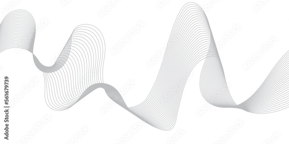 Abstract wavy blend line stripes on a white background isolated. Wave ...