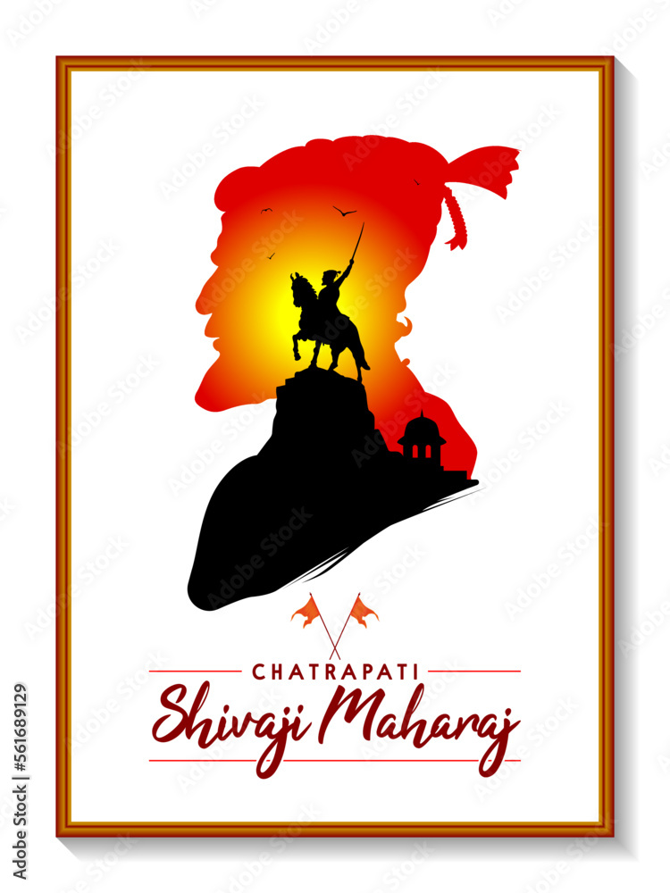 Chatrapati Shivaji Maharaj illustration and typography with photo frame ...