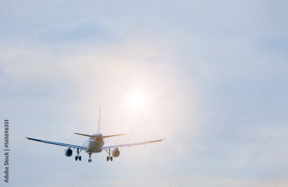 bottom view of a commercial plane Passenger planes taking off and ...