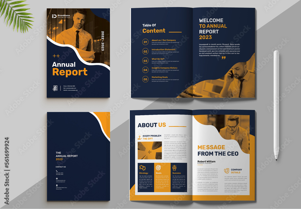 Annual Report Design Layout Stock Template | Adobe Stock