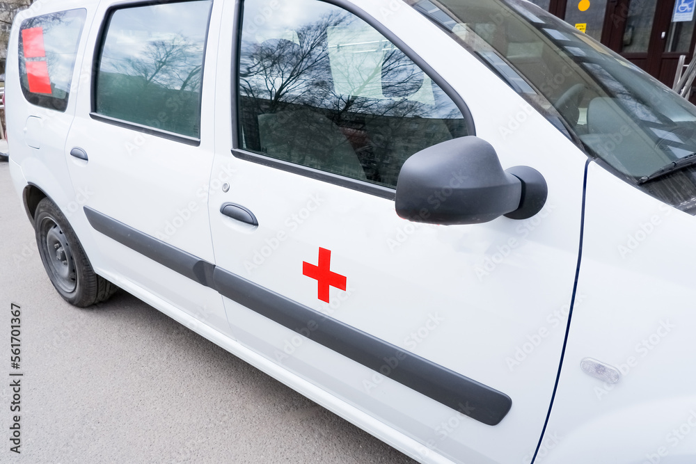 May 31th, 2022, Mexico City, Mexico. A Red Cross car for first aid ...