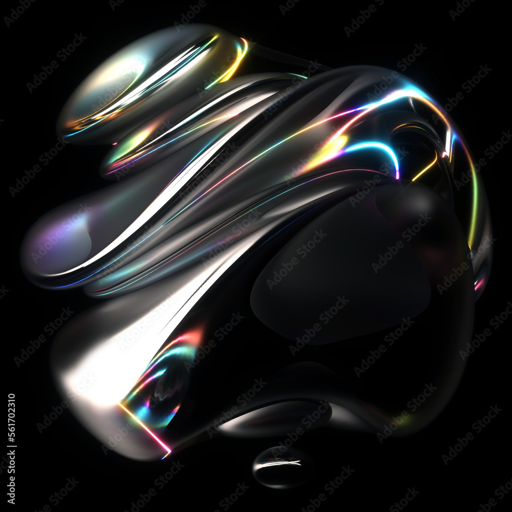 3d render abstract art with part of surreal mystic alien ball or sphere ...