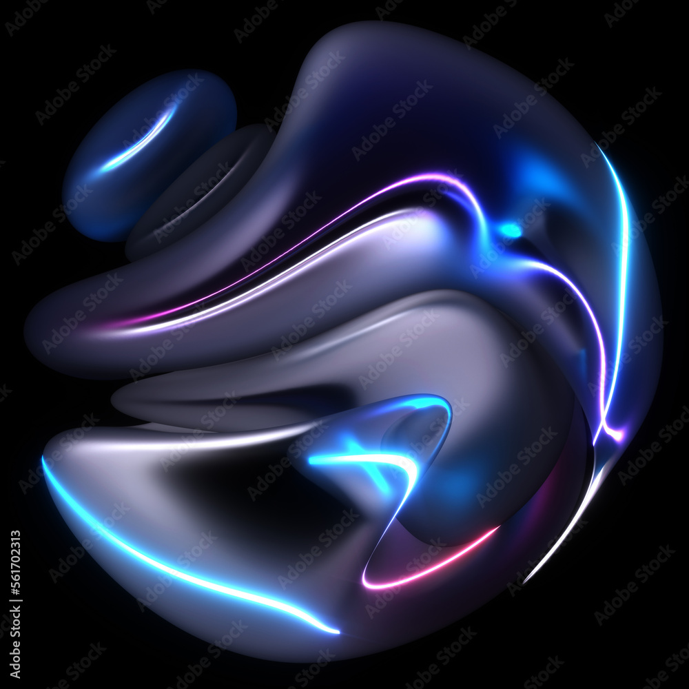 3d render abstract art of surreal mystic alien ball or sphere sculpture ...