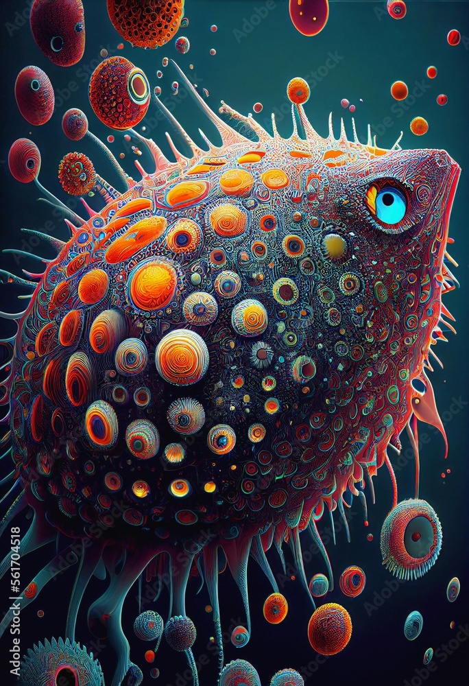 cellular cell creature microscope pond organisms concept rotifers ...