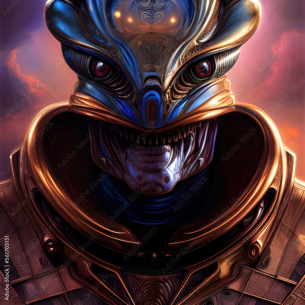 Abstract photorealistic alien portrait. An original, high quality, big ...