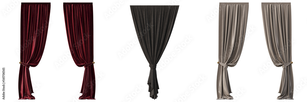 curtain isolated on a transparent background, 3D illustration, cg ...