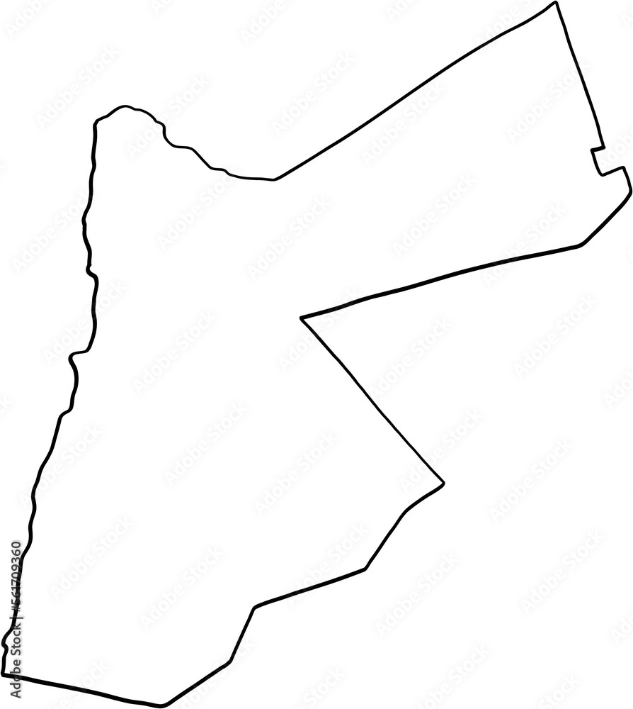 doodle freehand drawing of jordan map. Stock Illustration | Adobe Stock