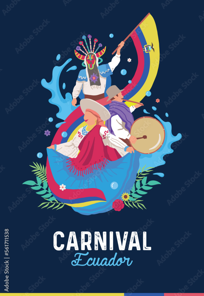 VECTORS. Editable poster for the Parade or Carnival in Ecuador ...
