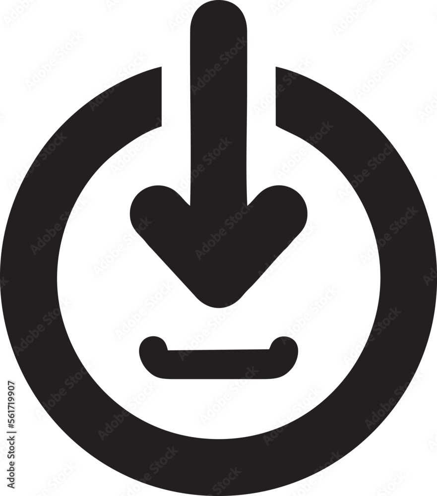 download icon vector symbol on black image Stock Vector | Adobe Stock