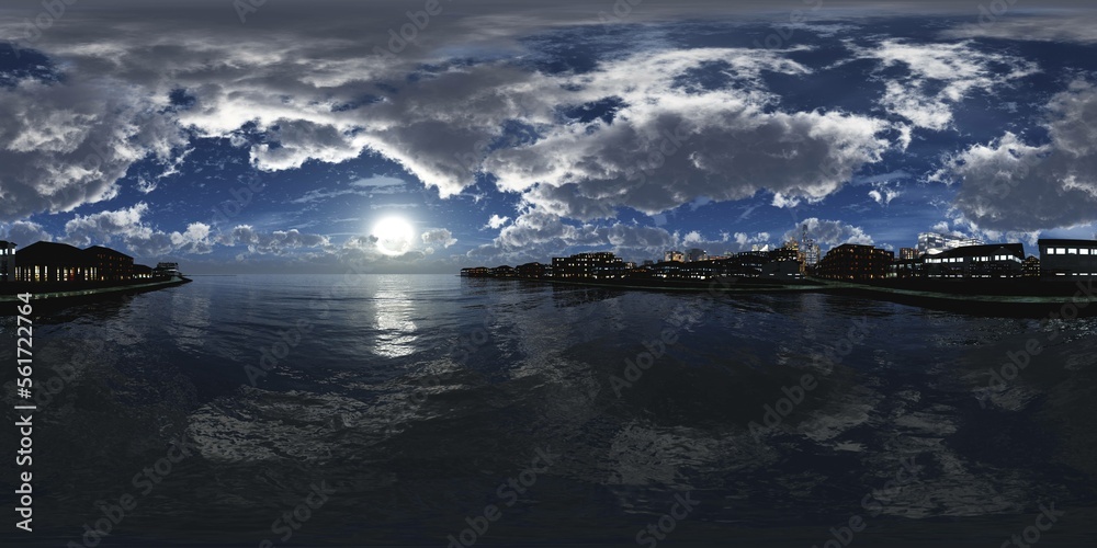 Night city. HDRI . equidistant projection. Spherical panorama. panorama ...