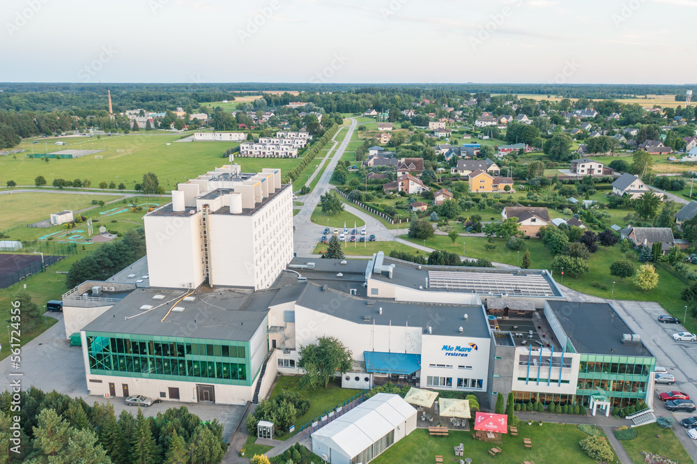 Toila, Estonia - 10.08.2022: top view of the building of the Toila SPA ...