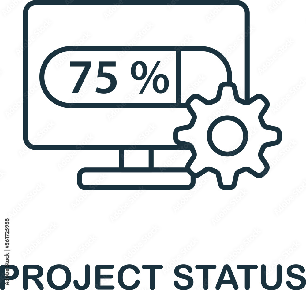Project Status icon. Monochrome simple Project Planning icon for ...