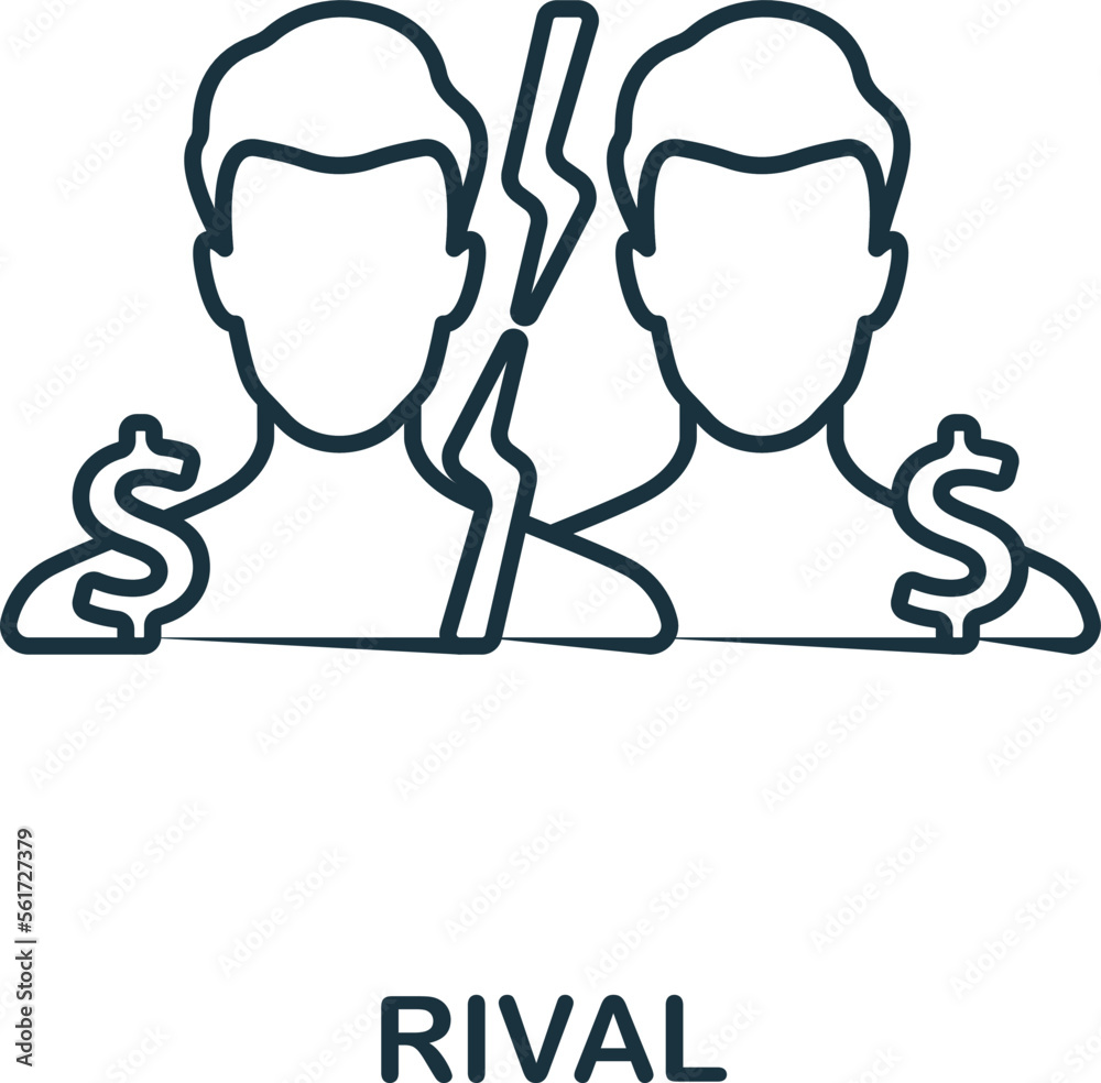Rival icon. Monochrome simple Stock Market icon for templates, web ...