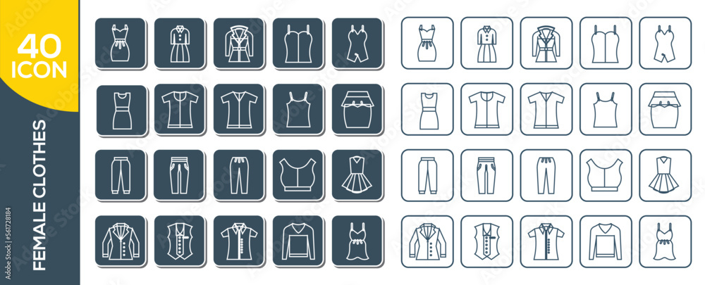 FEMALECLOTHES ICON SET DESIGN Stock Vector | Adobe Stock