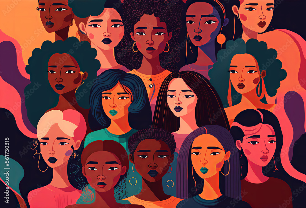 A group of women from different ethic backgrounds standing together ...