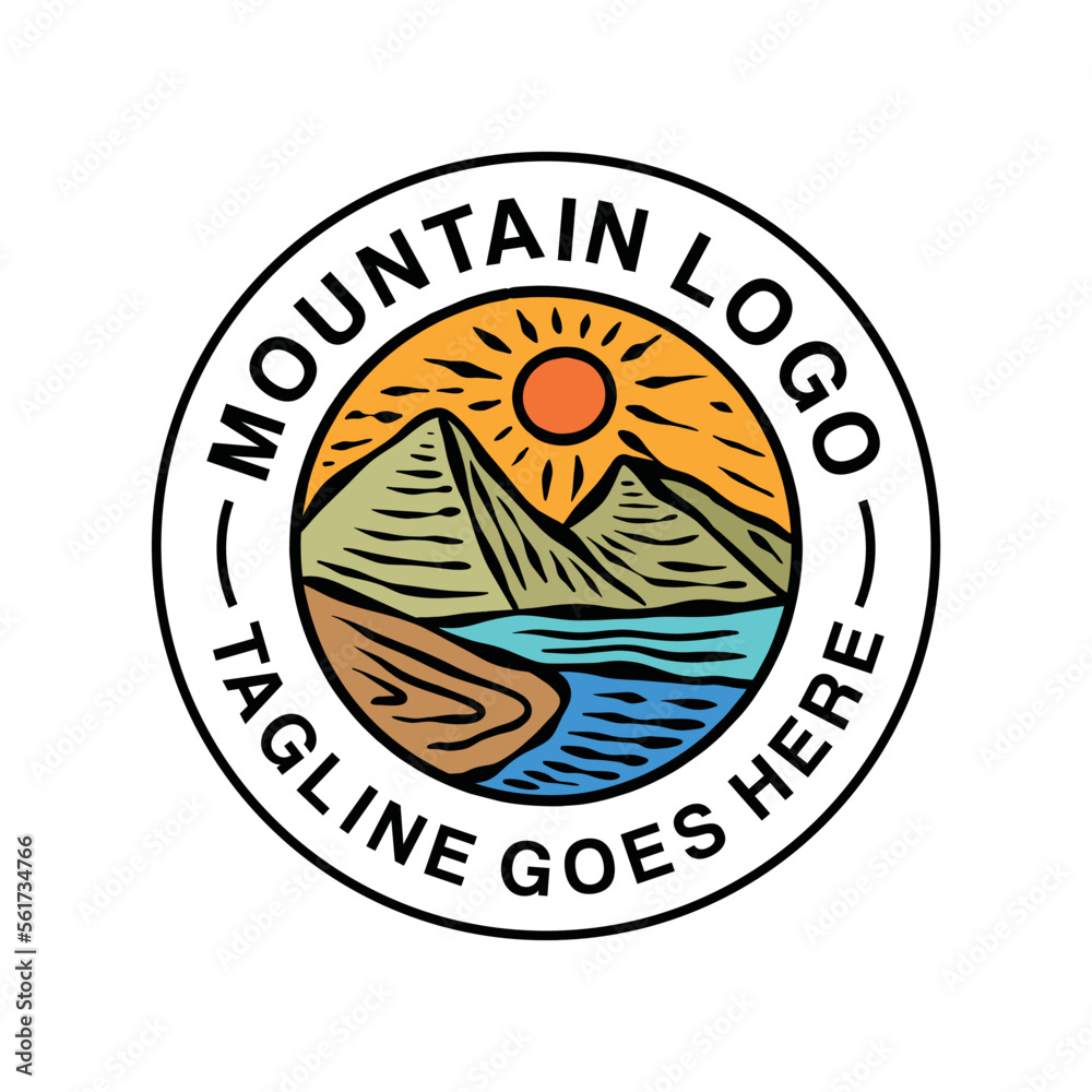 Premium Monoline Mountain Logo Vector, luxury vintage forest Symbol and ...