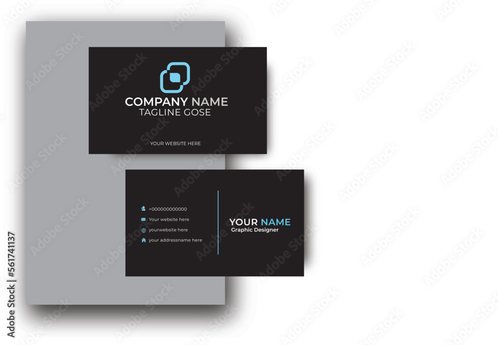 Modern presentation card with company logo. Vector business card ...