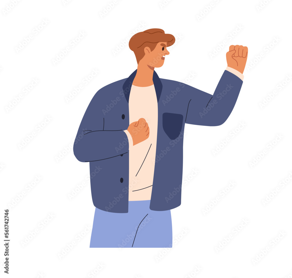 Angry aggressive man menacing, threatening with fists. Furious annoyed ...