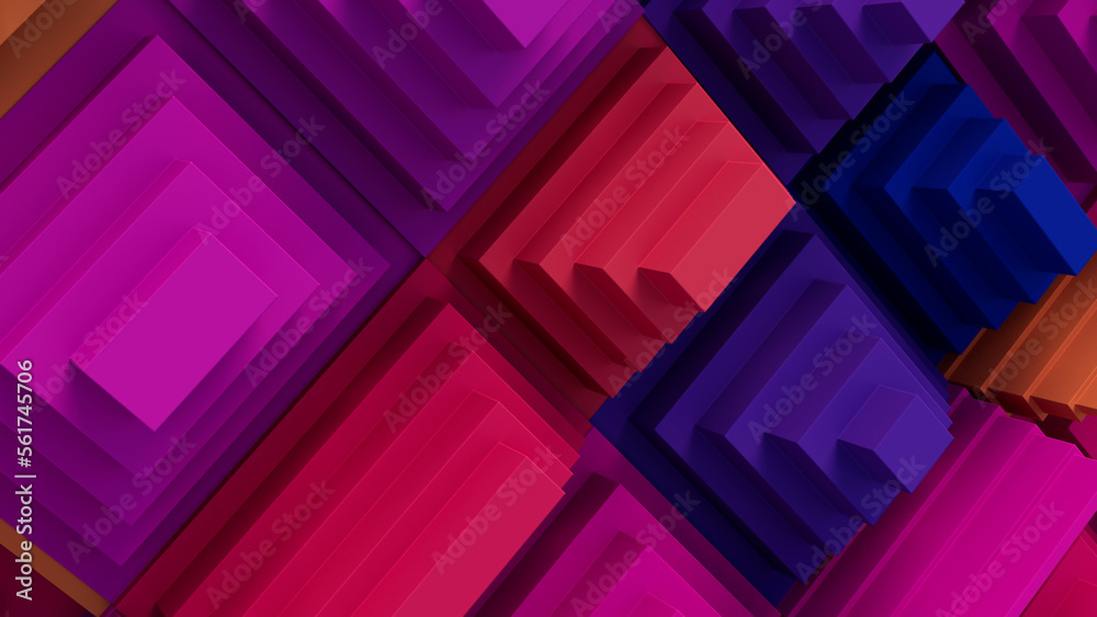 Multicolored Tech Background with a Geometric 3D Structure. Vibrant ...
