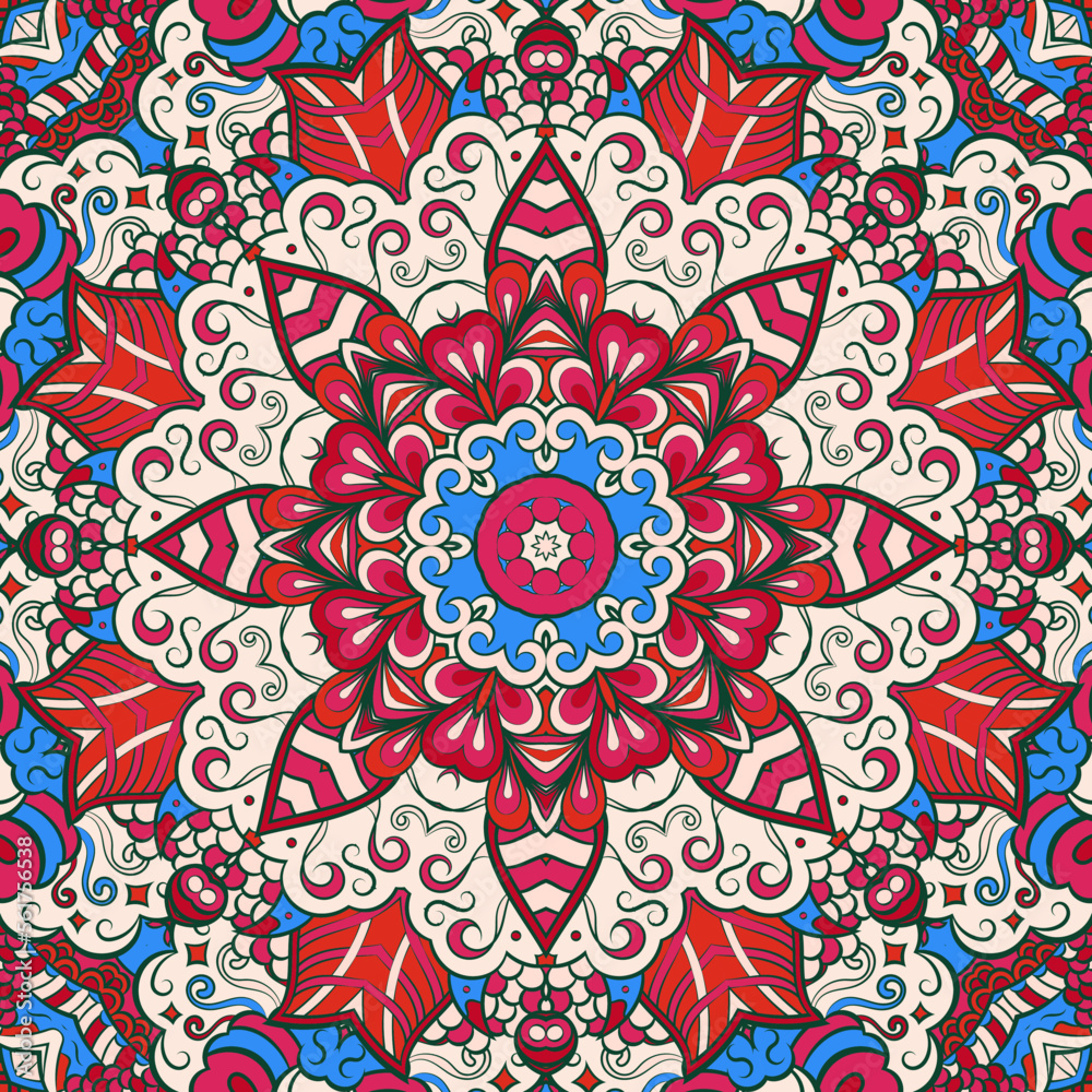 Seamless tile texture. Tracery mehndi design image. Ethnic doodle art ...