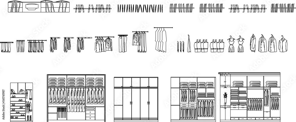 collection of sketches vector illustrations of clothing store ...