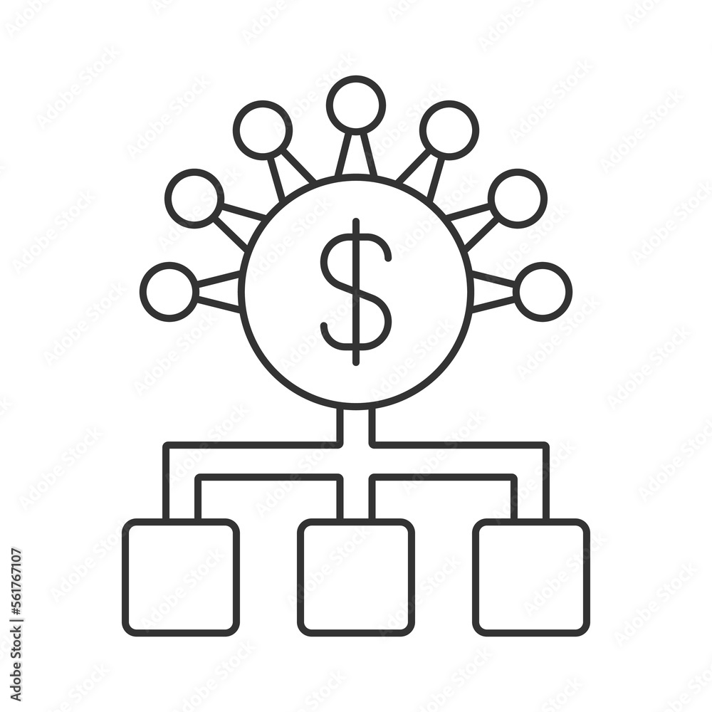 Budget vector icon. Line sign for mobile concept and web design. Symbol ...