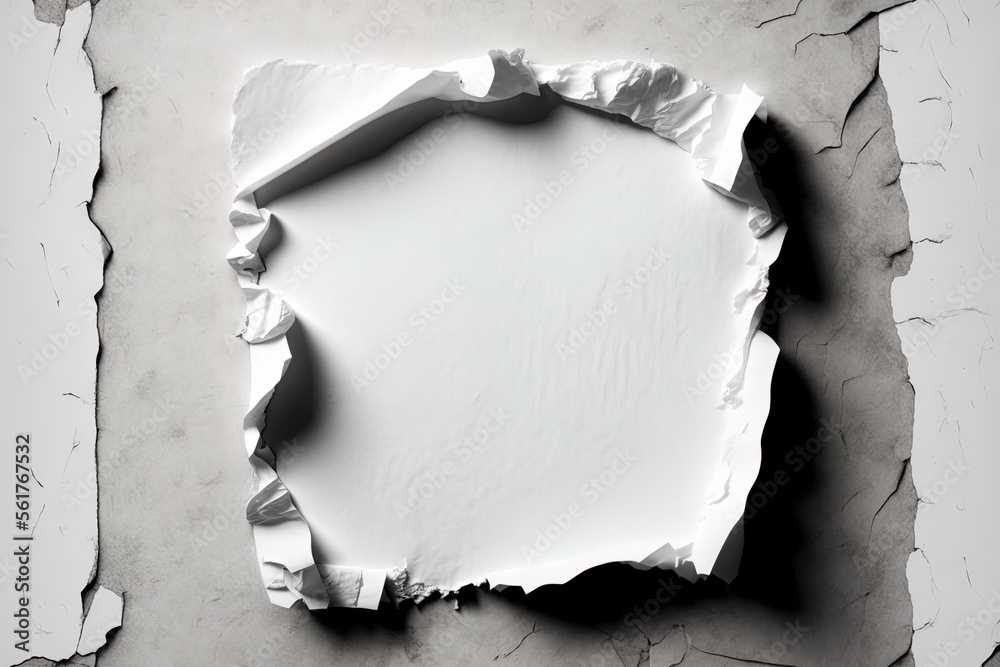 Blank white creased crumpled paper texture background old grunge ripped ...