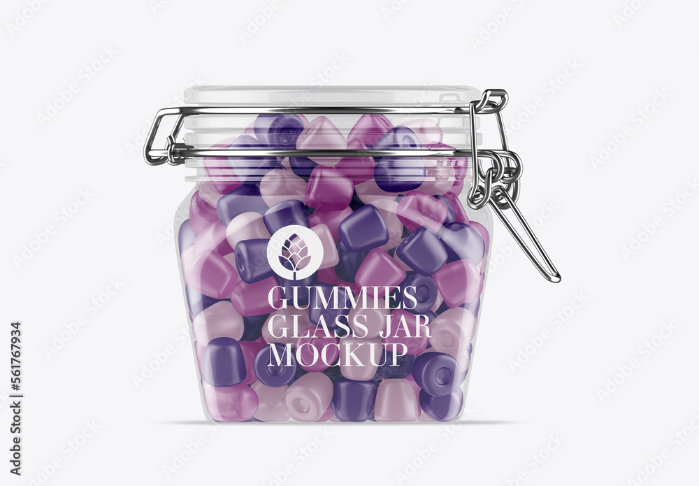 Classic Glass Jar With Gummies Mockup Stock Template Adobe Stock